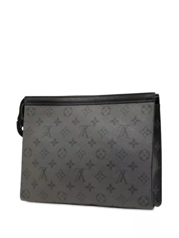 LOUIS VUITTON Monogram Eclipse Reverse Pochette Voyage Mm Clutch Bag