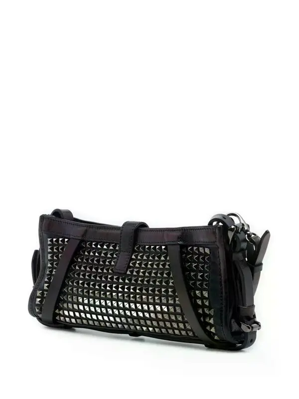 Burberry Studded Leather Hyde Wristlet Clutch Bag