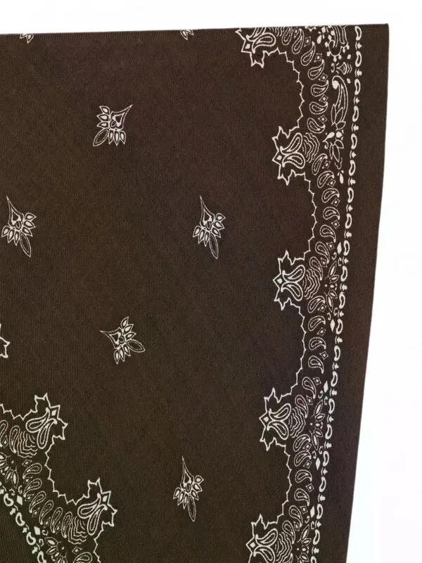 Destin Paisley-print Polka-dot Scarf - Brown