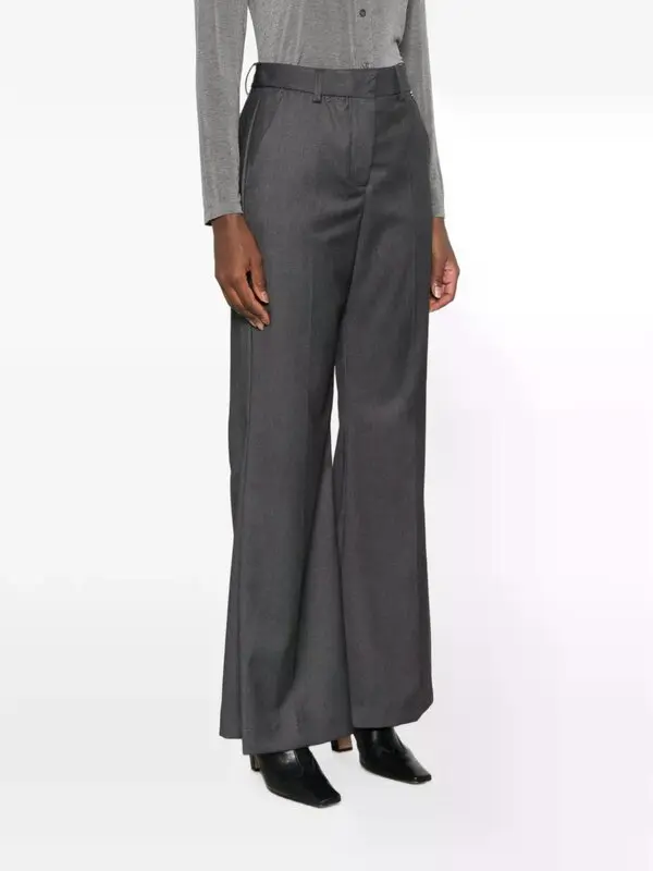 Dixie Pressed-crease Wide-leg Trousers - Grey