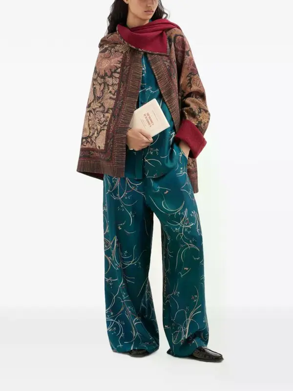 PIERRE-LOUIS MASCIA Pancake Floral-print Wool Cape