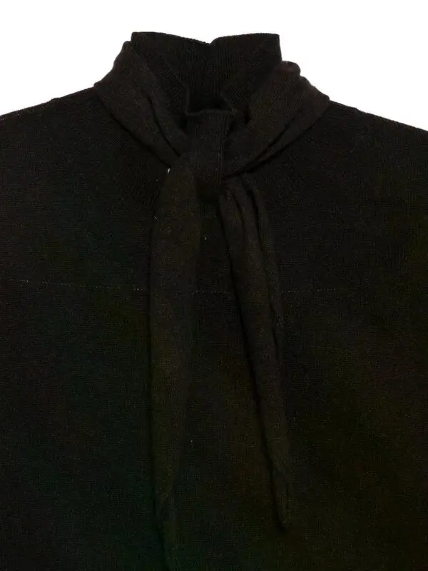 VANISE Tie-fastening Cashmere Sweater - Black