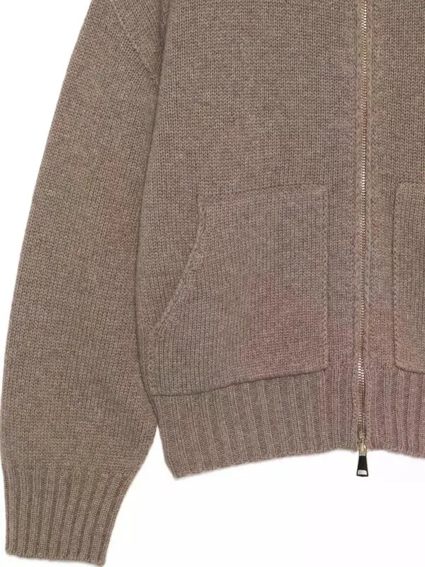 VANISE Zip-up Knit Sweater