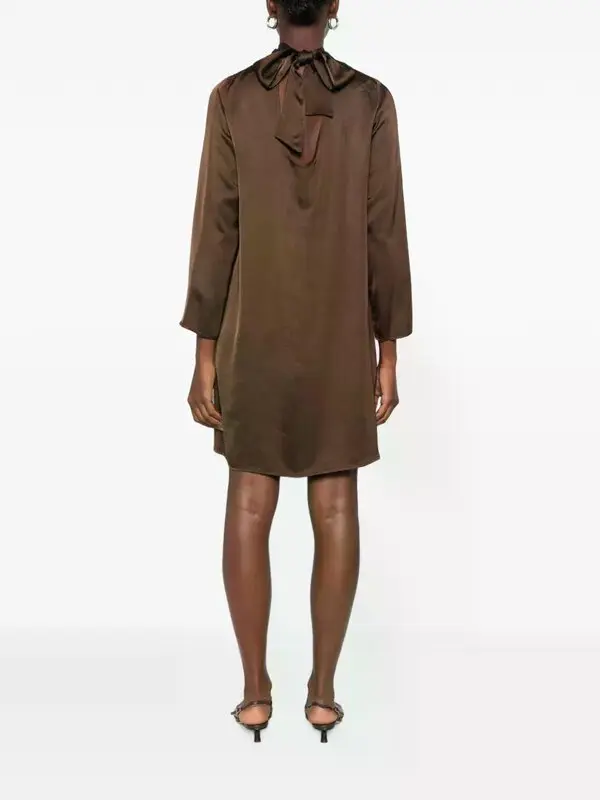 Dixie Bow-detail High-neck Mini Dress