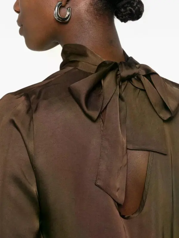 Dixie Bow-detail High-neck Mini Dress