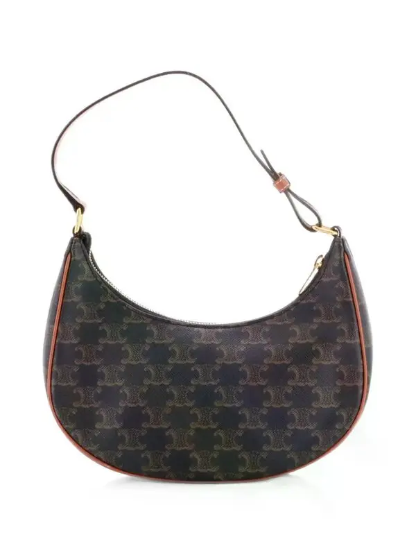 Celine Ava Bag Triomphe Coated Canvas Shoulder Bag - Brown