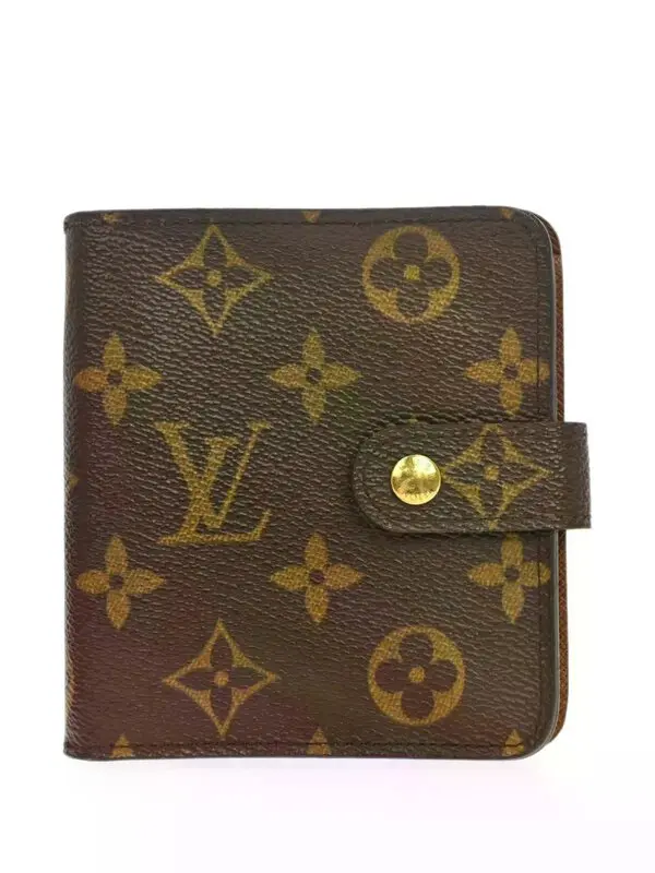 LOUIS VUITTON 2003 Monogram Compact Zip Wallet - Brown