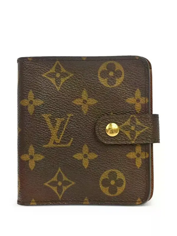 LOUIS VUITTON 2003 Monogram Compact Zip Wallet - Brown