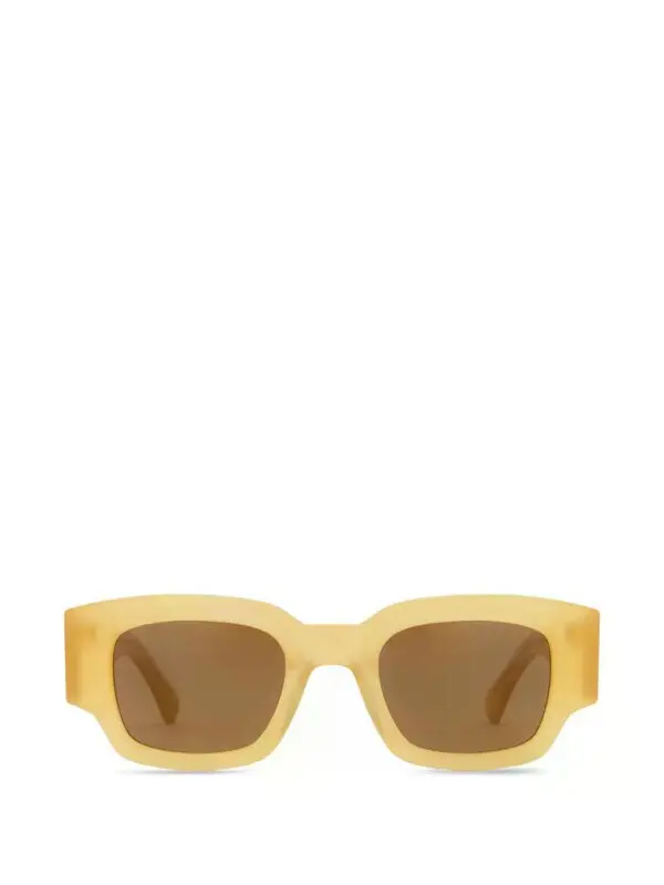 AMI Paris De Coeur Rectangle-frame Sunglasses - Neutrals