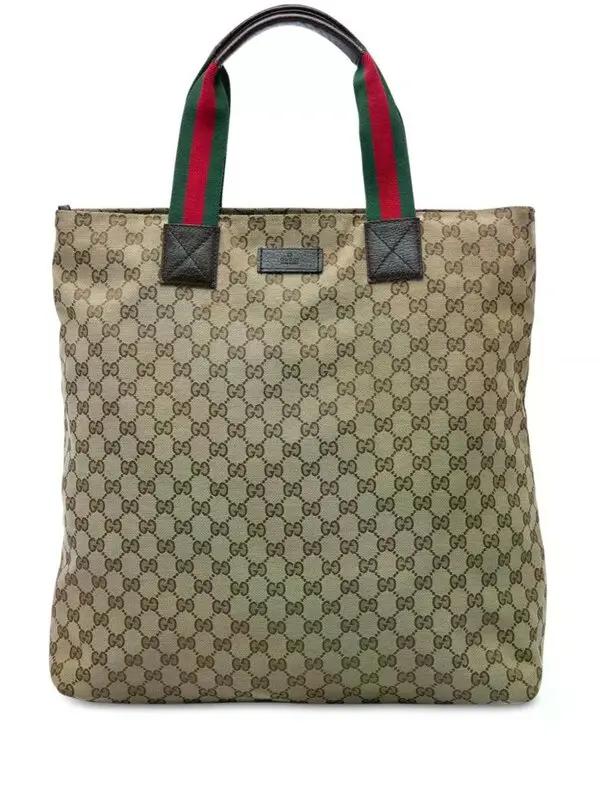 Gucci 2016-2026 Gg Canvas Web Vertical Tote Bag