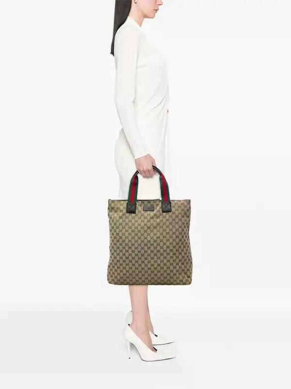 Gucci 2016-2026 Gg Canvas Web Vertical Tote Bag