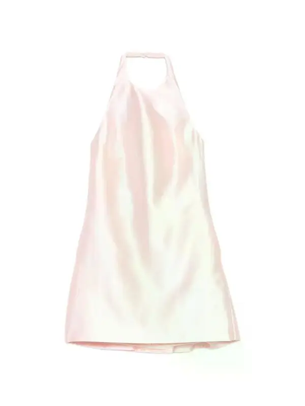 SELF-PORTRAIT Satin Halterneck Mini Dress