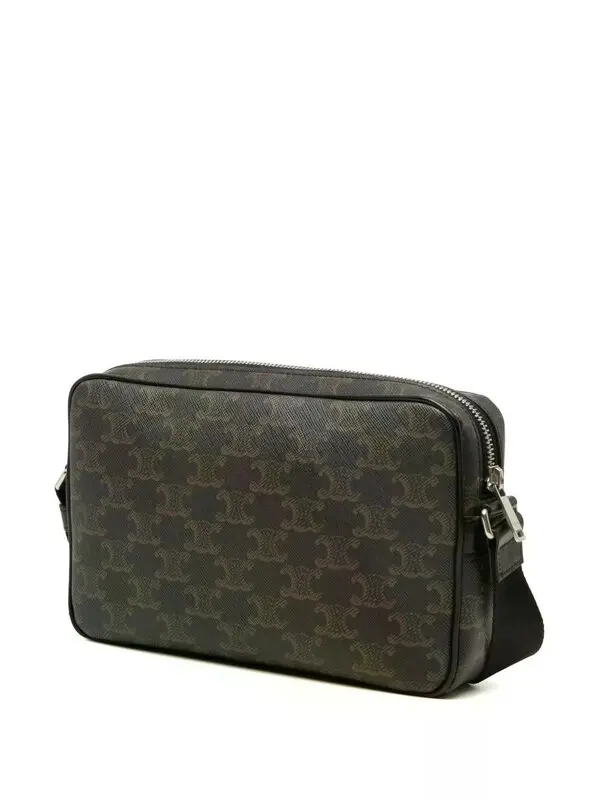 Celine 2023 Medium Triomphe Coated Canvas Messenger Bag Crossbody Bag