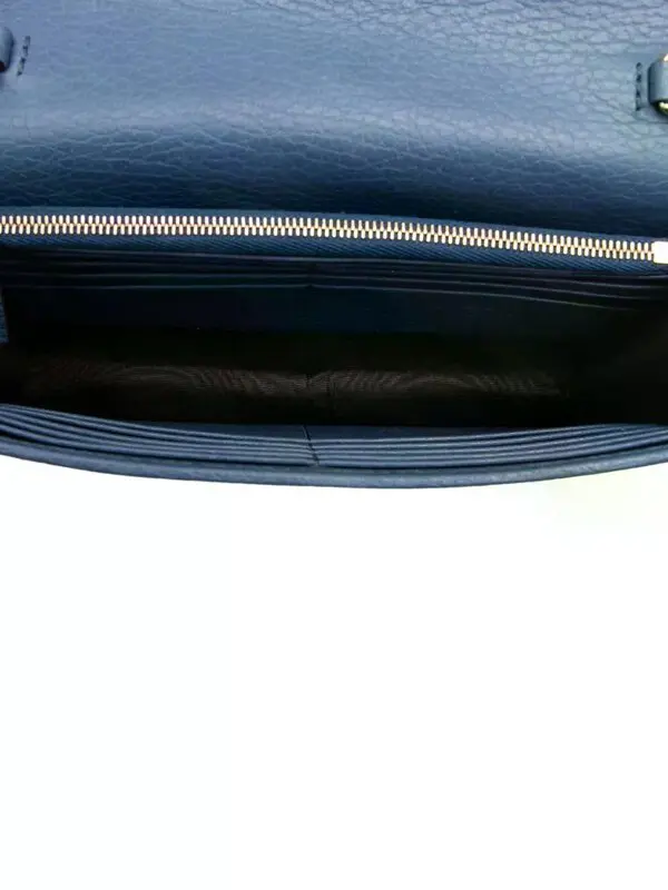 Gucci 2016-2026 Dollar Calfskin Interlocking G Wallet On Chain Crossbody Bag - Blue