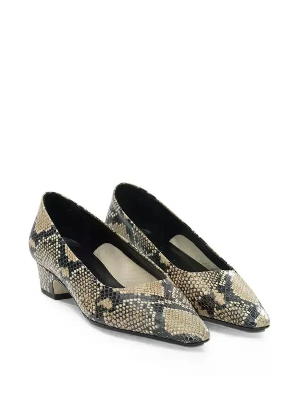 AeydĒ Rory Snake-effect Leather Pumps