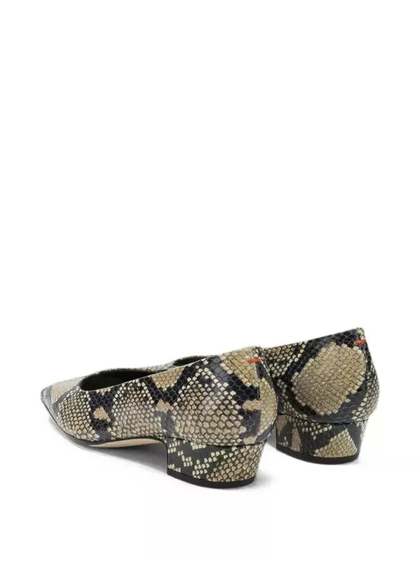 AeydĒ Rory Snake-effect Leather Pumps