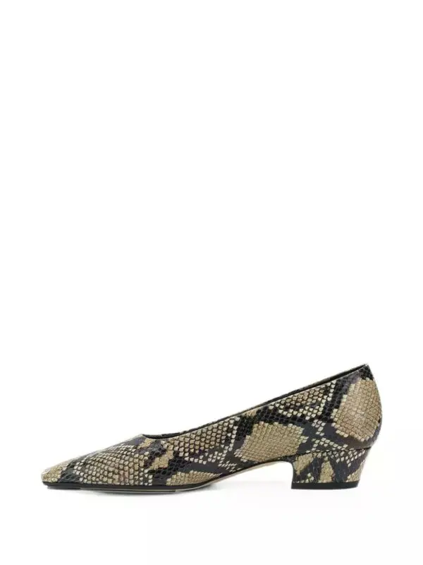 AeydĒ Rory Snake-effect Leather Pumps