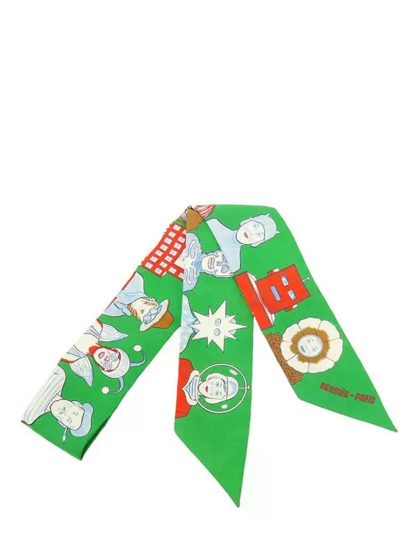 Hermès 2019-2026 Dress Code Silk Twilly Scarf Scarves - Green