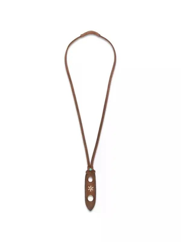 ERALDO Embroidered Leather Eyewear Necklace - Brown