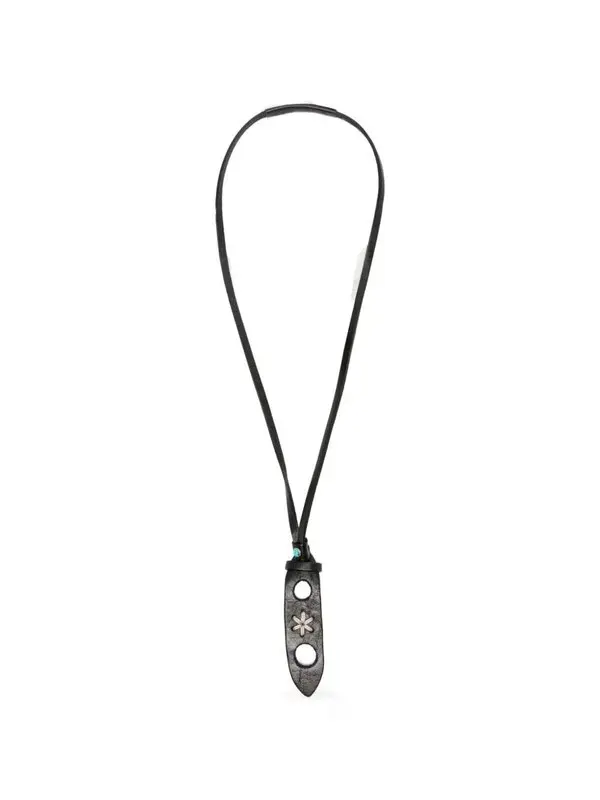 ERALDO Leather Glasses Necklace - Black