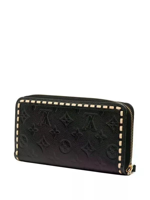 LOUIS VUITTON 2017 Monogram Empreinte Whipstitch Zippy Wallet Long Wallets