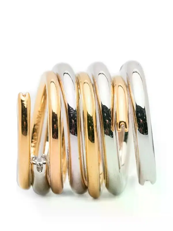 PANCONESI Two-tone Orbit Spiral-effect Rings