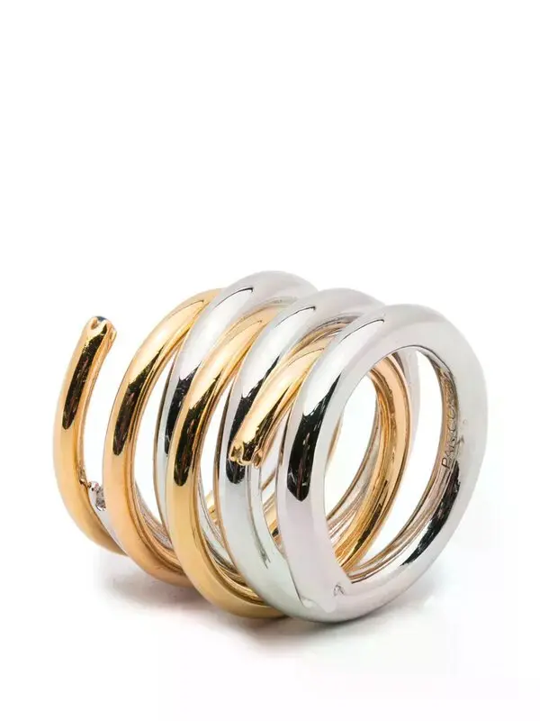 PANCONESI Orbit Spiral-effect Two-tone Rings - Silver