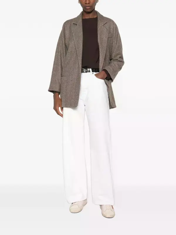 Dusan Herringbone Pattern Notch Lapel Jacket