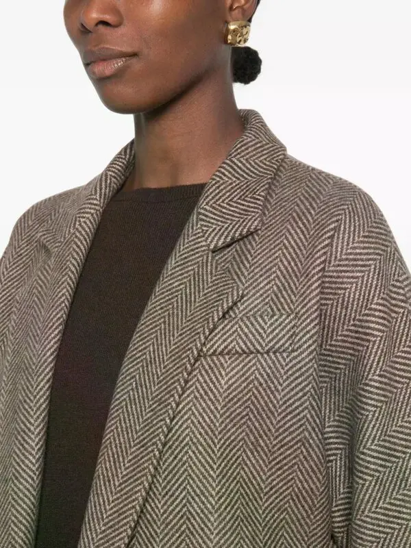 Dusan Herringbone Pattern Notch Lapel Jacket
