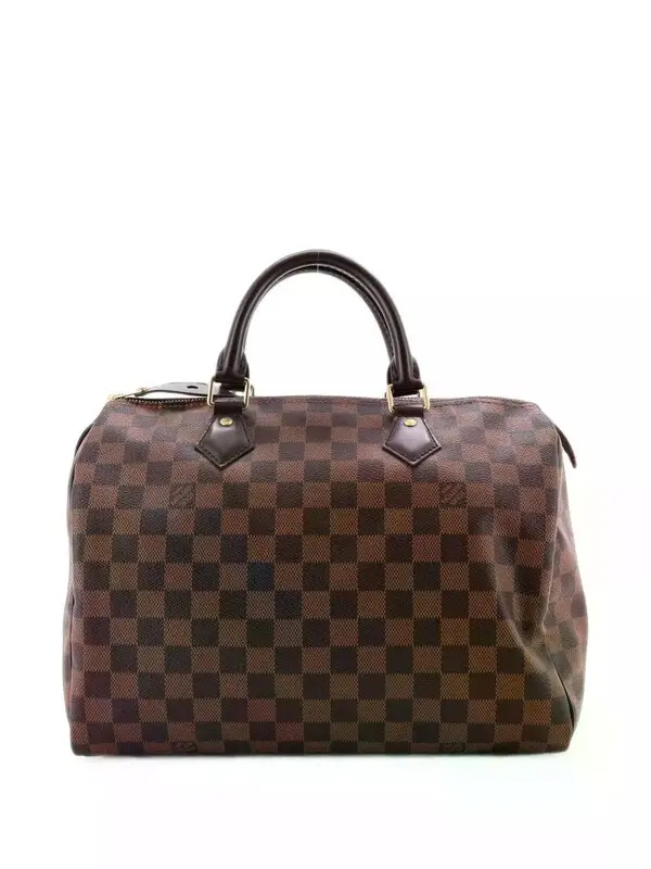 LOUIS VUITTON Speedy Handbag Damier Satchel - Brown