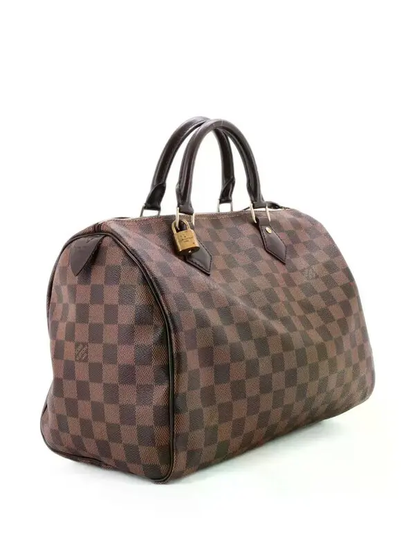 LOUIS VUITTON Speedy Handbag Damier Satchel - Brown