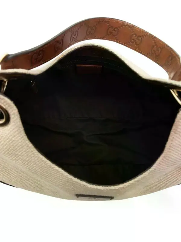Gucci Canvas And Leather Trimmed Shoulder Bag