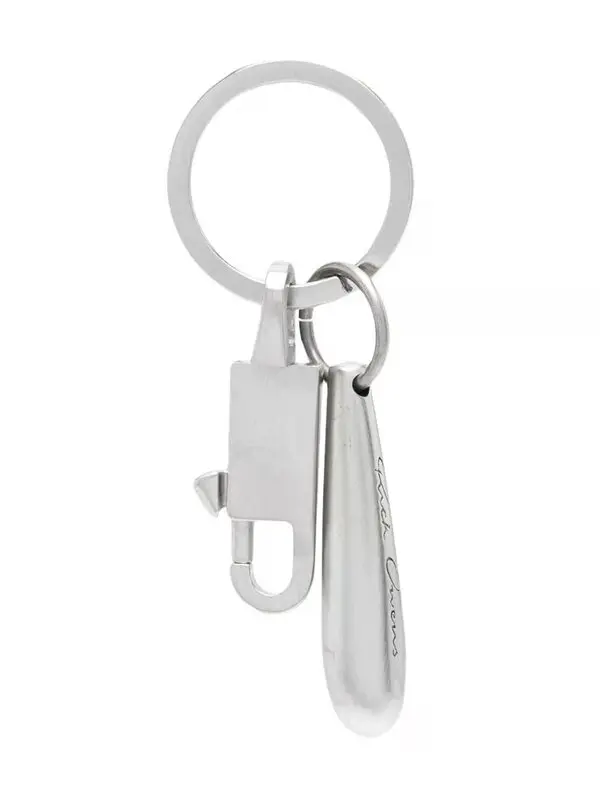 Rick Owens Teardrop Brushed-finish Keychain - Silver