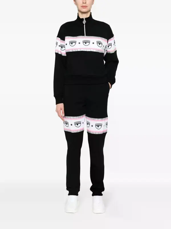 CHIARA FERRAGNI Logo-tape Cotton Sweatshirt