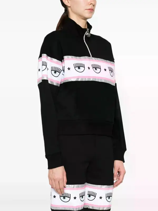 CHIARA FERRAGNI Logo-tape Cotton Sweatshirt