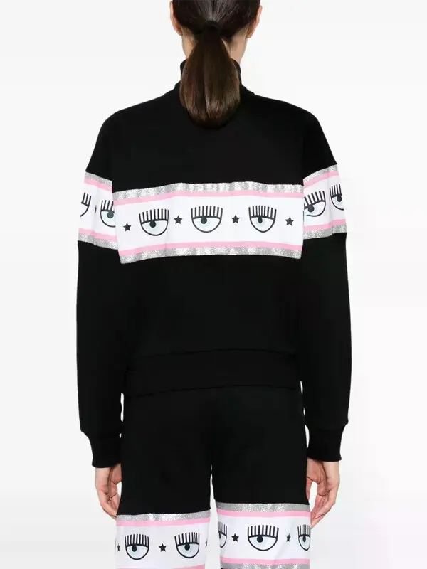 CHIARA FERRAGNI Logo-tape Cotton Sweatshirt