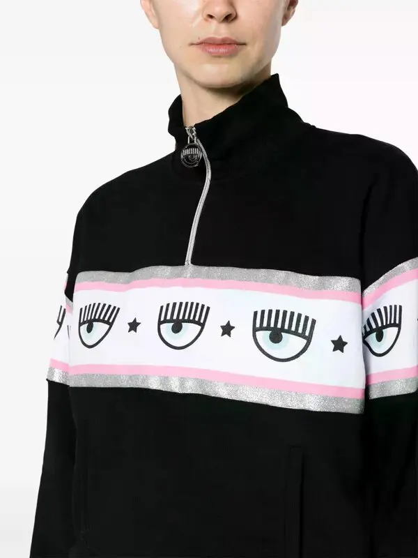CHIARA FERRAGNI Logo-tape Cotton Sweatshirt