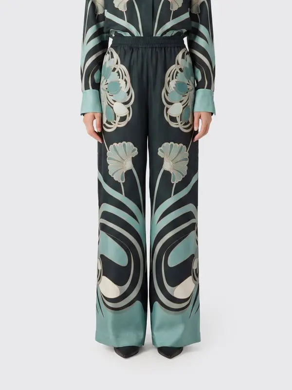 La DoubleJ Printed Silk Palazzo Trousers
