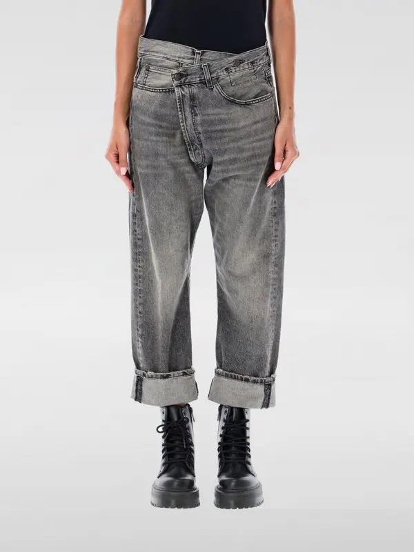 R13 Cross-over Straight Leg Jeans