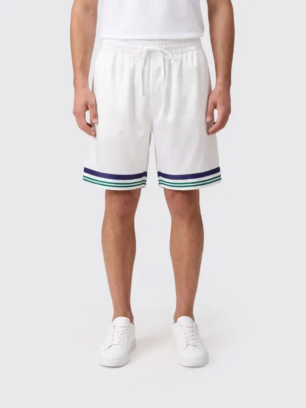 Casablanca Monogram Silk Drawstring Shorts - Multicolor