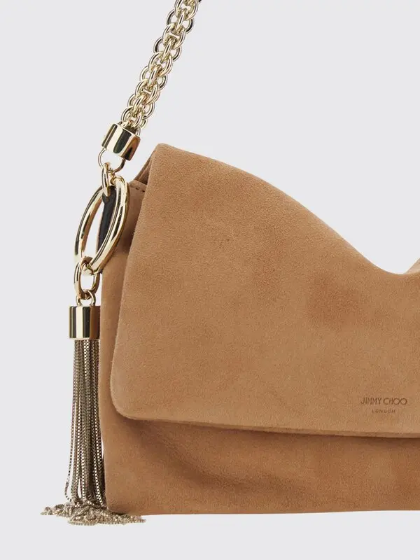 JIMMY CHOO Callie Flap Suede Shoulder Bag With Metallic Tassels