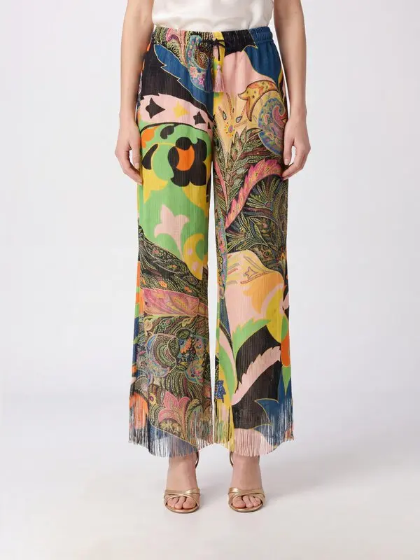 Etro High-waisted Viscose Palazzo Pants With Paisley Print