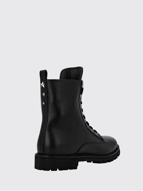 Philipp Plein Lace-up Grained Leather Combat Boots
