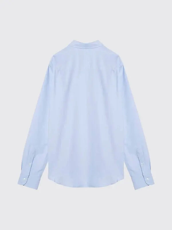 AMI Paris Button-down Cotton Shirt With Contrasting Embroidered Logo