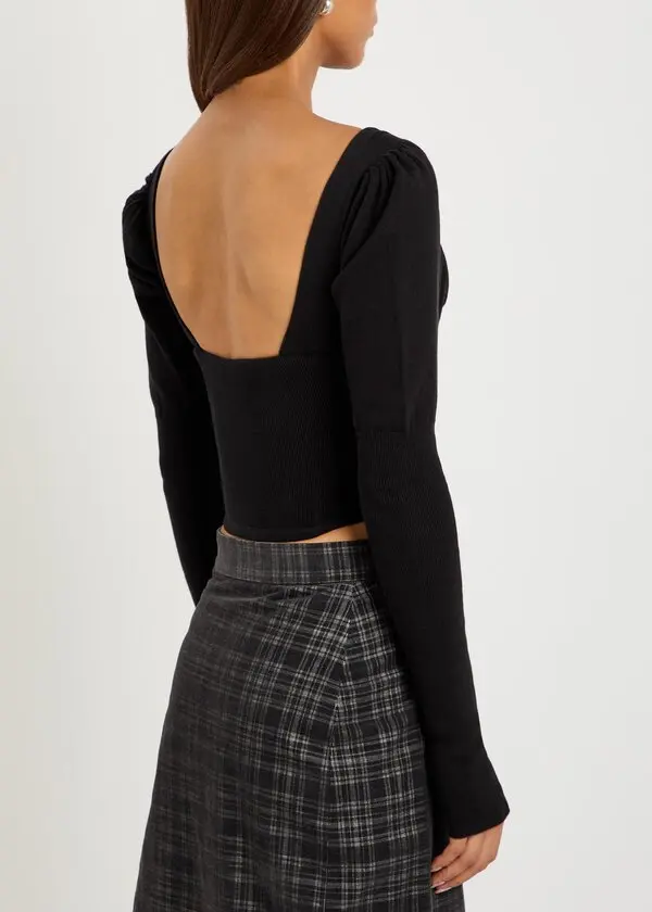 VIVIENNE WESTWOOD Bea Draped Wool-blend Corset Cardigan