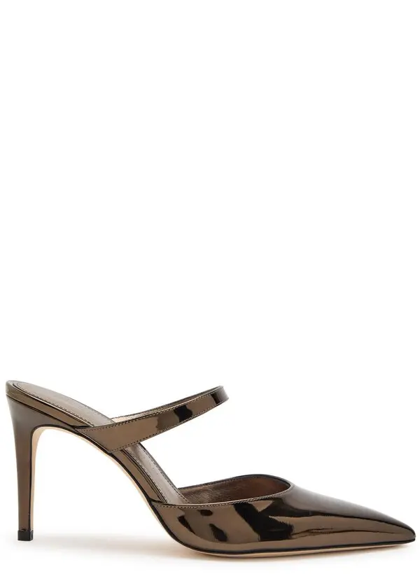 STUART WEITZMAN Patent Leather Power 85 Mules