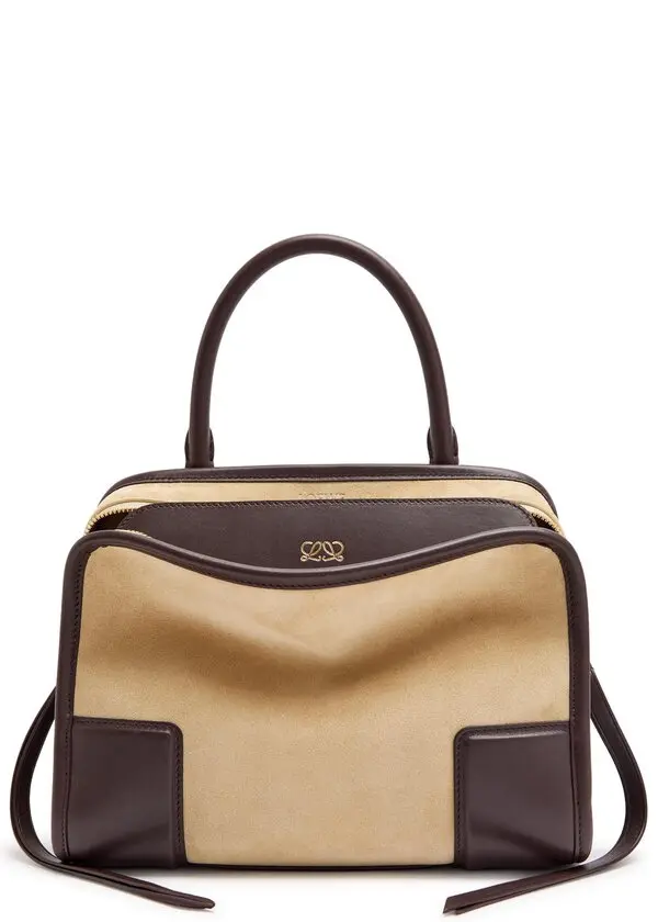 Loewe Amazona 180 Small Leather And Suede Top Handle Bag