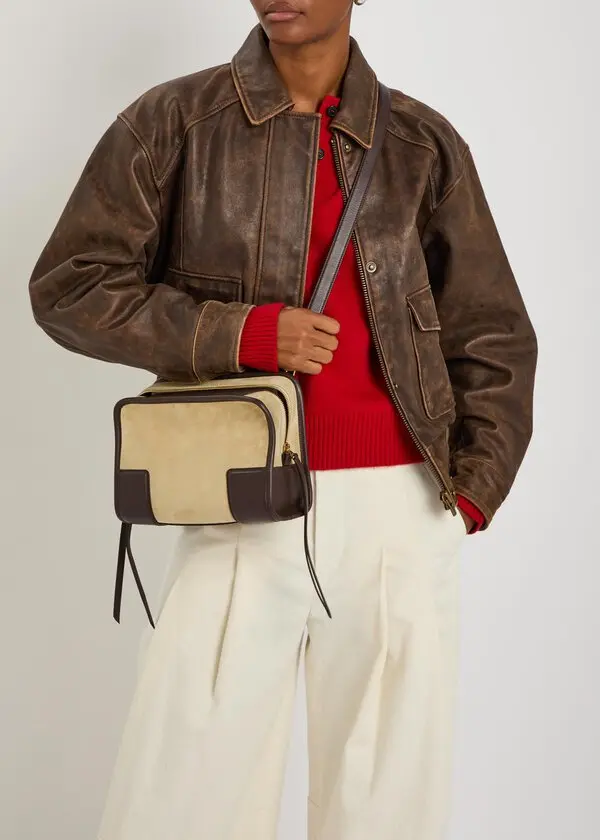 Loewe Amazona 180 Small Leather And Suede Top Handle Bag