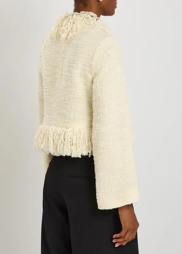 LIBEROWE Merchant Fringed Cropped Bouclé Jacket