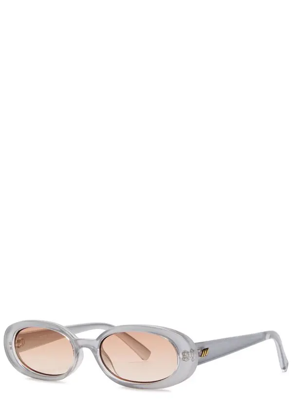 Le Specs Outta Love Oval-frame Sunglasses - Silver